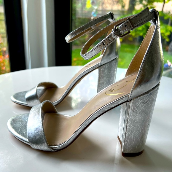 Sam Edelman | Shoes | Sam Edelman Silver Metallic Strappy Yaro Block ...